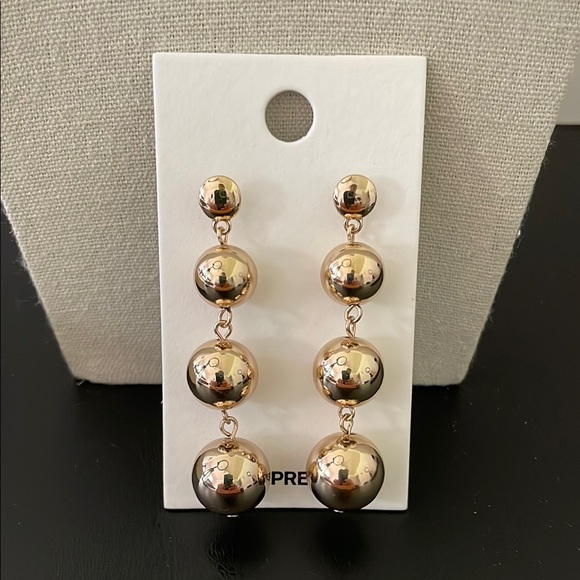 Express | Jewelry | Express Gold Tone Ball Drop Earrings | Poshmark